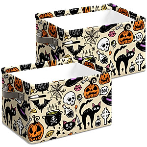 Halloween Ghost Basket with Handles spooky basket stuffers for Boyfriend Large Collapsible Storage Bins Boxes for Shelves Home Office Toys