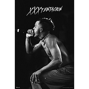 XXXtentacion Poster Stage BW XXXtentacion Merch Bad Vibes Forever XXX 17 Album Art Skins Trap Music Aesthetic XXXtenations Merch XXtentacion Tapestry Rapper Cool Wall Art Print Poster 12x18