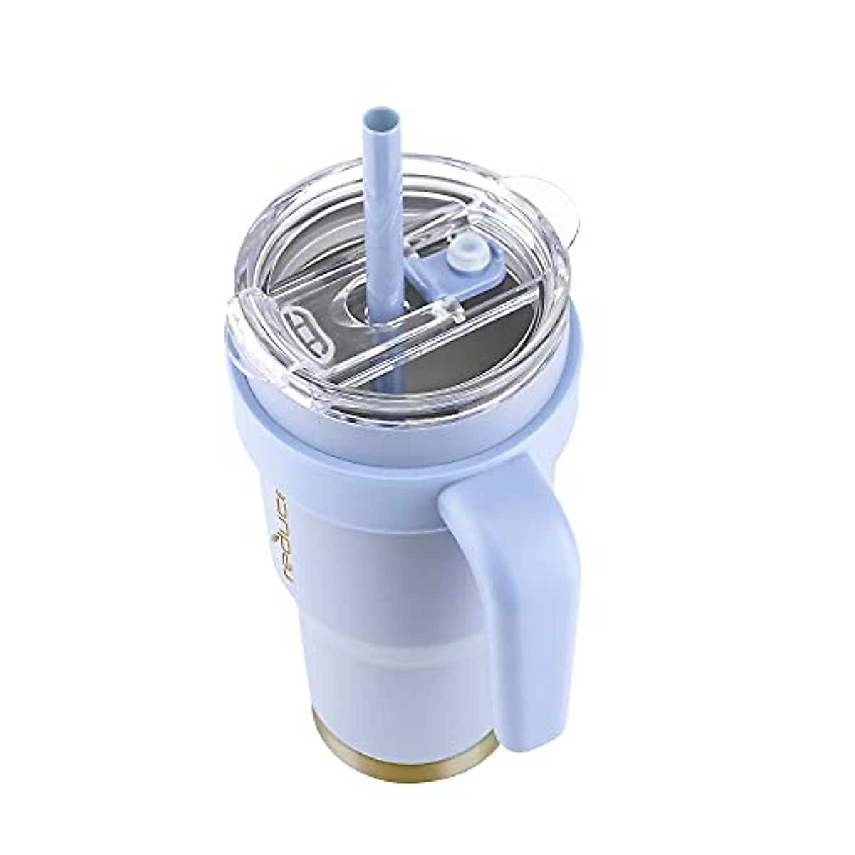 Reduce 24 oz Tumbler with Handle and Straw - Stainless Steel with Sip-It-Your-Way Lid - Keeps Drinks Cold up to 24 Hours - Sweat Proof, Dishwasher Safe, BPA Free - Glacier, Opaque Gloss