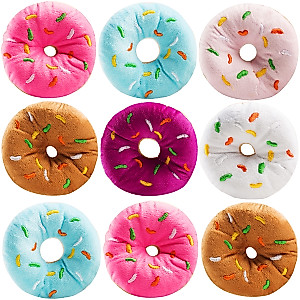 Bedwina Plush Donuts with Sprinkles - (Pack of 12) 1 Dozen Stuffed Donut Pillow Toy Party Favors, Donut Party Supplies Decorations and Stocking Stuffers for Kids