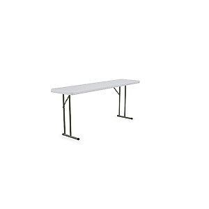 PRO&Family White Rectangle Adjustable Desk Seminar Folding Table Conference Conference Table Plastic Table Banquet Tables Skinny Folding Table (1, 18" x 72")