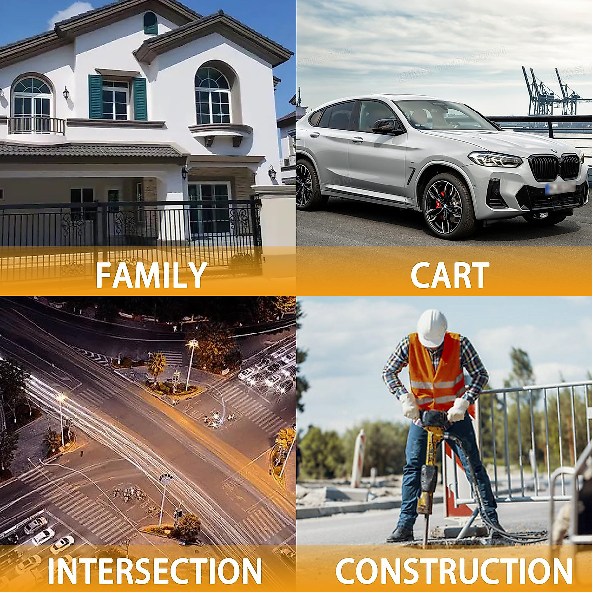 QXMH Solar Strobe Warning Light: Strong Magnetic Base Waterproof Traffic Light,Solar Safety Flashing LED Lamp for Construction, Traffic, Factory, Safety Sign, Crane Tower, Boat Navigation (Red)