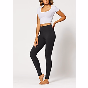 Conceited Leggings for Women - Tummy Control - 3" Waistband - Regular and Plus Size - Black - Small - Medium