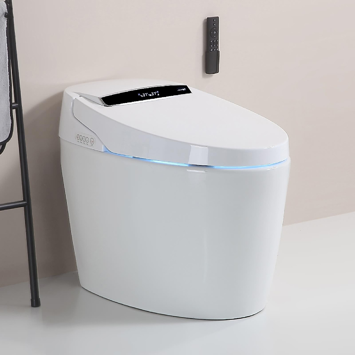 Toilet Smart Toilets Ceramic White with Heated Bidet Seat Portable Toilet with Bidet Built Bidet Toilet with Dryer and Warm Water
