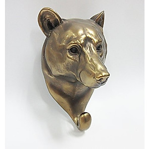 Pacific Giftware Wild Animal Head Single Wall Hook Hanger Animal Shape Rustic Faux Bronze Decorative Wall Sculpture (Bear)