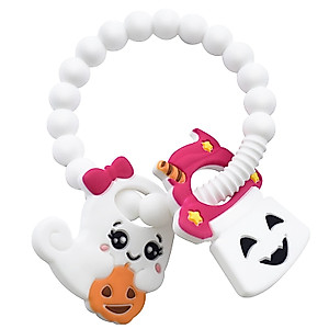 BIGSPINACH Ghost Teether and Cute Ghouls Ring Teether Halloween Activities for Toddlers, Preschoolers & Older Kids