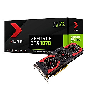 PNY GeForce GTX 1070 8GB XLR8 Gaming Overclocked Edition Graphic Card (VCGGTX10708XGPB-OC)