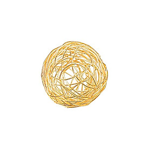 Alpha Living Home Gold Metal Band Decorative Dining Ball Set of 3 - Geometric Sculptures, Metal Sphere Decorative Ball, Decorative Balls for Centerpiece Bowls, Orbs Decorative Balls - 4.5 Inches