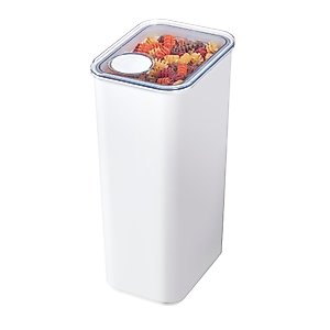 iDesign Recycled Plastic XL Dry Goods Kitchen Canister with Airtight Lid – 6.34" L x 4.79” W x 11.68” H, White