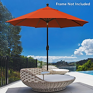 EliteShade USA 9FT Replacement Covers 8 Ribs Market Patio Umbrella Canopy Cover (CANOPY ONLY) (Rust)