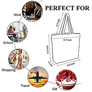 Funny Handbag Zipper Tote Bag Large Capacity Women Shoulder Bag for Daily Work School Business Travel (Colorful Autism Puzzle Pieces Heart)