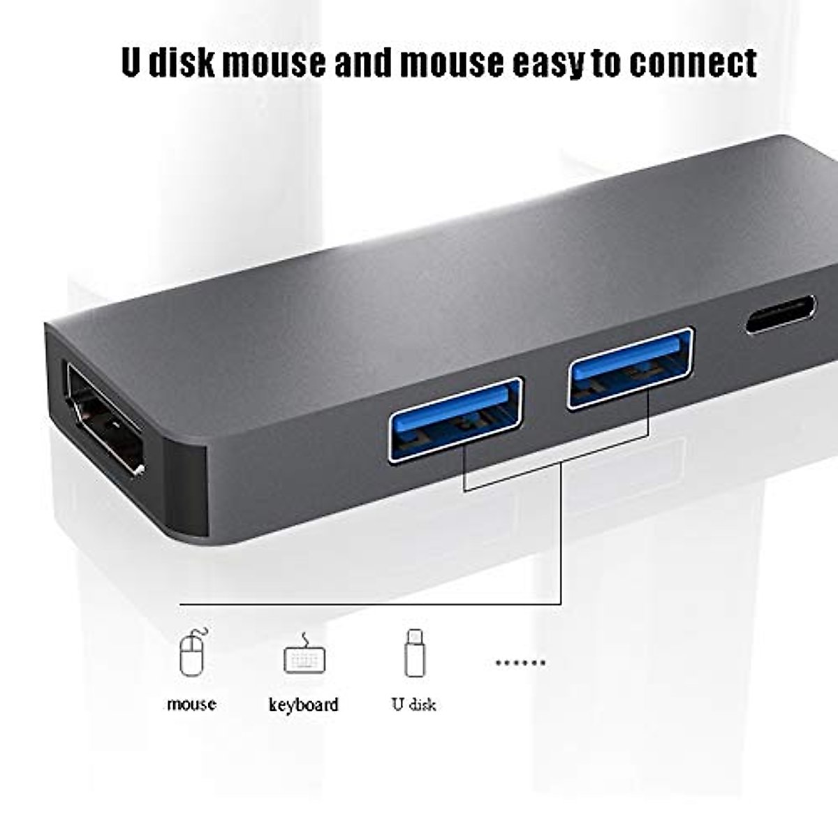 XUNMAIFHB Portable Docking Station,Type-c Docking Station 4K HDMI hub hub Notebook usbc Computer Four-in-one Multi-Function Converter Fast Transmission