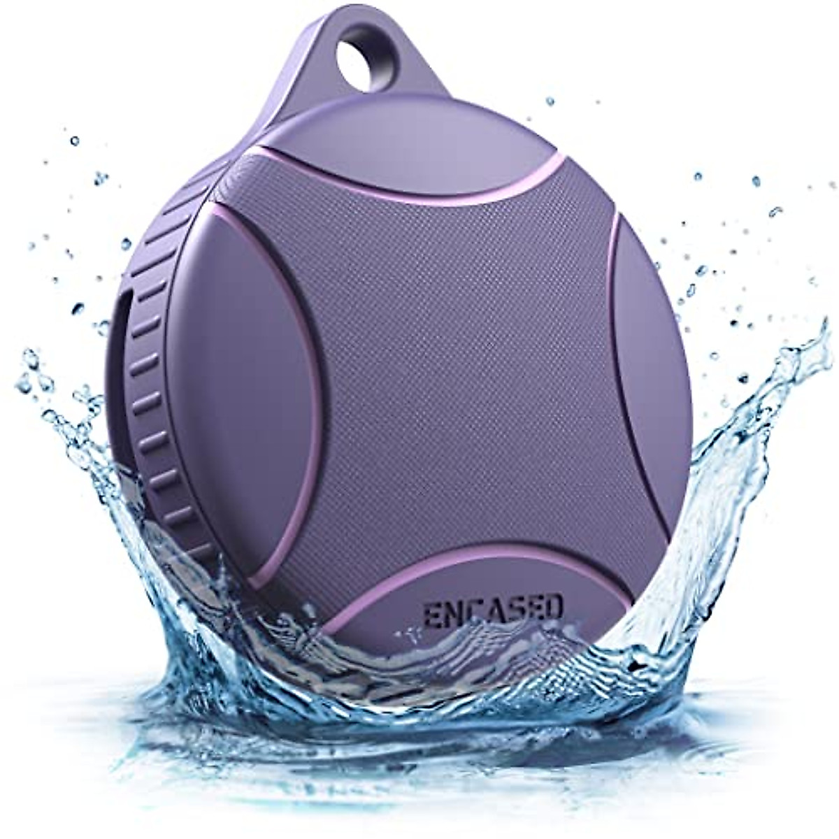 Encased Waterproof Airtag Case Compatible with Apple Airtag Keychain Holder Black Purple - 2 Pack