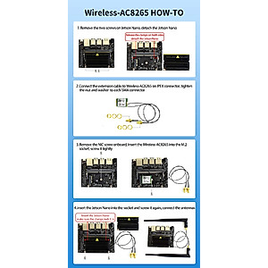 Wireless-AC8265 Dual Mode AC8265 Wireless NIC Module for Jetson Nano Developer Kit B01/A02, Support 2.4GHz/5GHz 300Mbps/867Mbps Dual Band WiFi and Bluetooth 4.2