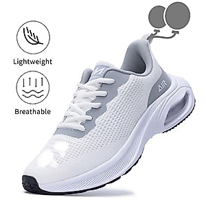 JARLIF Air Running Shoes for Women Athletic Tennis Sport Shoes Casual Walking Gym Jogging Sneaker GrayWhite 8.5