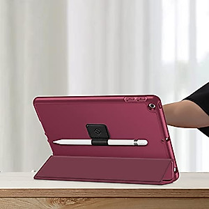 Fintie 4 Pack Pen Loop Holder Compatible with Apple Pencil 1st & 2nd Generation and Stylus Pens, Elastic Adhesive Leather Pen Sleeve Attached to Cases, Notebooks Journals Calendars, Black