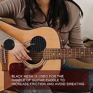 AIEX 30 Pcs Grips for Guitar Picks, Rubber Guitars Pick Grip, Self-Adhesive Round Guitar Grips for Guitars Picks Stop Dropping (Black, Only Grips)