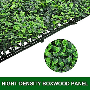 Dprodo 12PCS Artificial Boxwood Hedge Panels 20" x 20" Topiary Hedge Plant UV Protection Indoor Outdoor Privacy Screen for Home Party Decor Greenery Walls Garden Fence Backyard