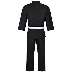 Karate gi Martial Arts Elastic Drawstring Karate Uniform For Kids & Adult Lightweight Student Gi with Free Belt 00 (3'9"-4'/50 lbs)
