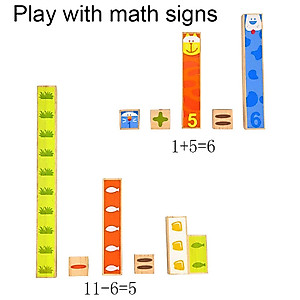 BOHS Montessori Wooden Number Rods - Colorful Math Concept Sticks - Educational Preschool Math Toys