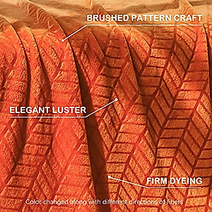 Excervent Soft Flannel Fleece Throw Blanket (Burnt Orange, 50x70 inches) Lightweight Microfiber Chevron Pattern Blankets for Sofa, Couch, Bed - Fluffy Warm Cozy Decorative