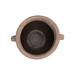 Creative Co-Op Large Orange & Whitewashed Terracotta Urn, 14 Inch High, Orange