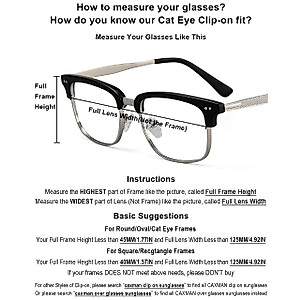 CAXMAN Polarized Cat Eye Clip On Sunglasses Over Prescription Glasses for Women UV Protection Flip Up Grey Lens