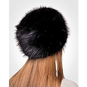 Old Dlrd Russian Hat,Winter Faux Fur Hats for Women,Warm Russian Cossack Style Hat for Ladies Grey