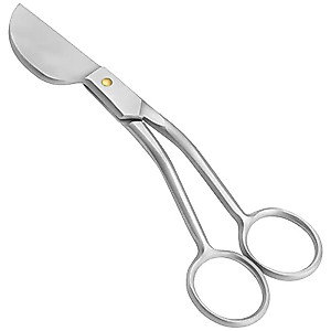 MAKER AND MARKET Applique Pelican Duckbill Blade 5.8 Inch - Double Bent Curved Offset Handle Scissors with Pouch Sleeve for Embroidery, Fabric, Thread, Knitting, Sewing, Arts & Craft (Satin Silver)