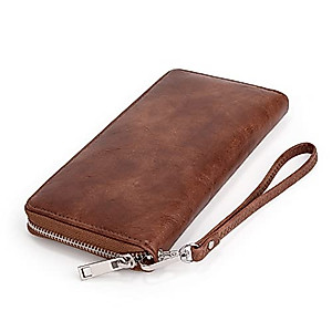 Uromee Wallet Women Vegan Leather Large Ladies Wristlet Purse Card Holder Organizer Clutch Zipper Pocket