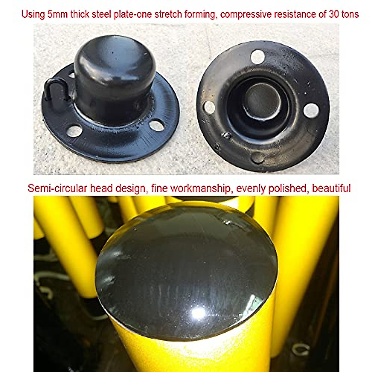 2pcs Security Bollard with Removable Base,Durable Metal Car Parking Space Lock Bollard 50cm Protects Your Parking Space