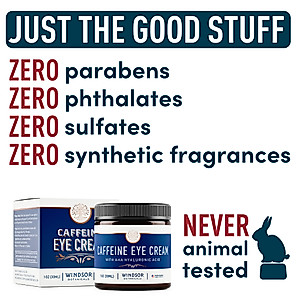 Caffeine Eye Cream for Dark Circles & Puffiness - Anti-Aging, Wrinkle Reducing, 100% Brazilian Coffee Oil, Hyaluronic Acid, 1 oz Boxed Version