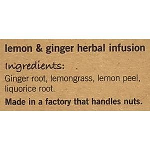 teapigs Lazy Days Lemon & Ginger Herbal Tea Bags, 15 Count, Naturally Caffeine Free Big Leaf Tea, Refreshing and Crisp