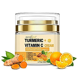 DERMAXGEN Turmeric Face Cream + 30% Vitamin C Glow Boosting Moisturizer & Skin Repairing, Hydrating with Organic Ingredients Anti-Aging Facial Cream, Normal, Dry, Oily & Combination Skin - 1.7 FL OZ