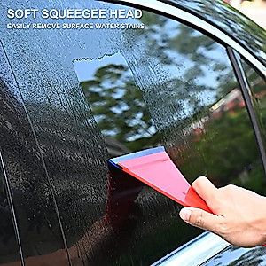 NEWISHTOOL Window Tint Tools 2 PCS Slammer Handle Squeegee with 6.3" Insert Rubber Blade for All Side Door Windows and Back Windshield, Ultra Slim Foot for PPF Film Installation & Water Removal