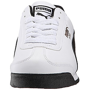 PUMA Men's ROMA BASIC Sneaker, white-black, 10.5