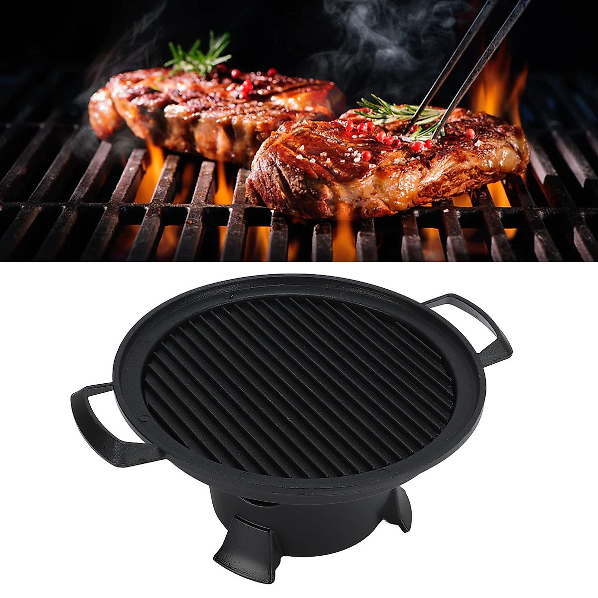 Multifunctional Charcoal Barbecue Grill, Mini Grill Pan, Barbecue Grill PlateTabletop Portable Grill Hibachi Grill, Tabletop Grill for Traveling Picnics Camping