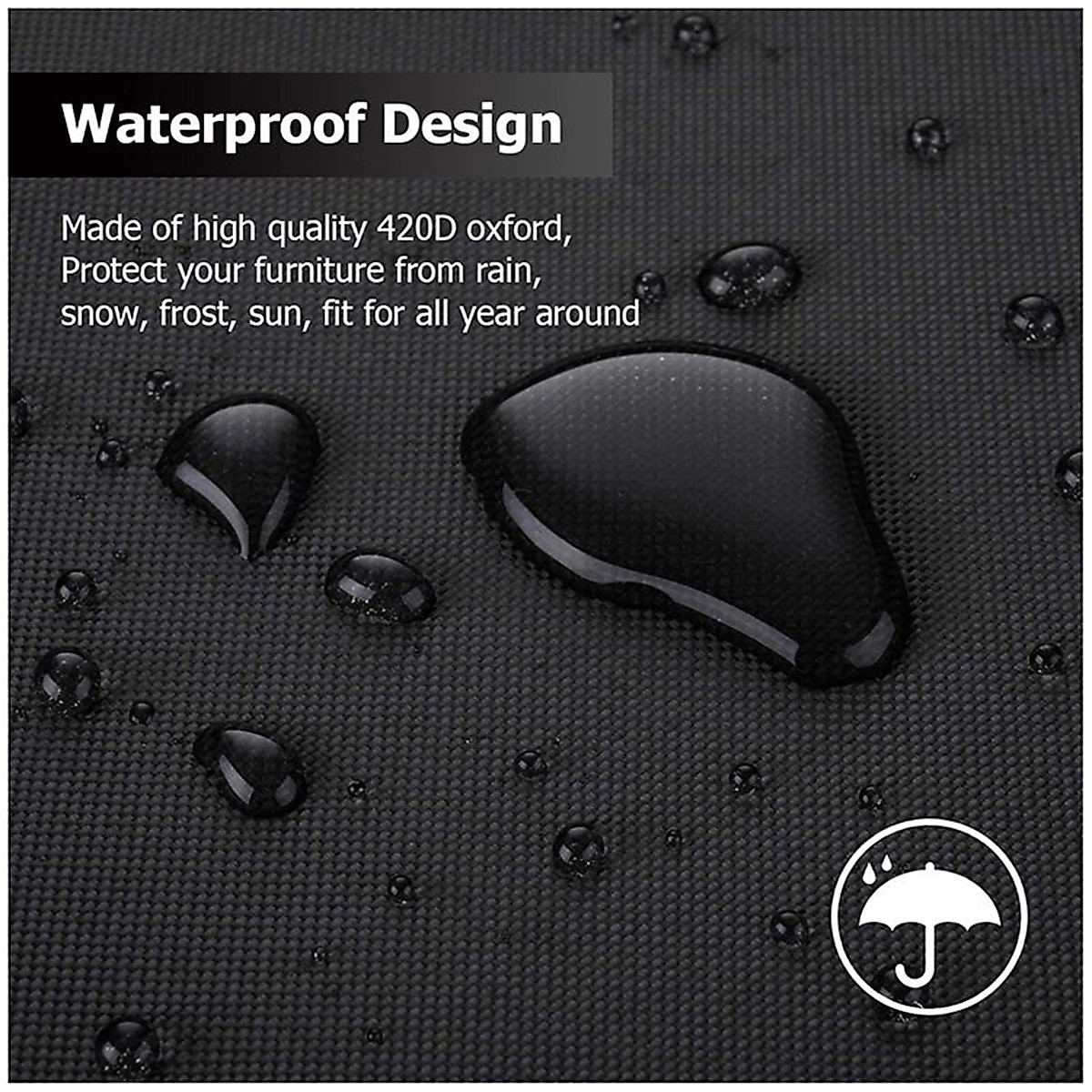 Outdoor Covers for Patio Furniture Set-Round - Beige, 55x24inch, 420D Heavy Duty, Waterproof UV Resistant, Patio Furniture Covers, Outdoor Table Cover, for Your Outdoor Coffee Table and Chairs