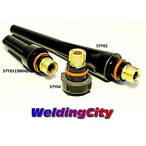 WeldingCity TIG Welding Torch Accessory Kit Stubby Setup (1/16"-3/32") Collet-Gas Lens-Ceramic Cup-Gasket-Back Cap for Torch 17, 18 and 26 Weldcraft Miller Lincoln Hobart ESAB
