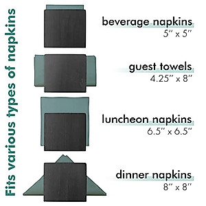 Napkin Holder For Table - Wooden Farmhouse Napkin Holders, Black Simple Upright Vertical Dining Table Cocktail Napkins Dispenser, Kitchen Rustic Natural Walnut Wood For Paper Napkins
