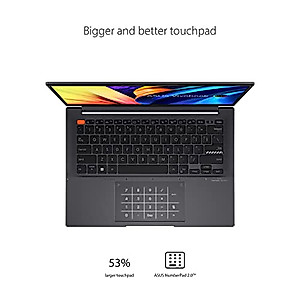 ASUS VivoBook S 14 OLED Slim Laptop, 14” 2.8K 16:10 Display, Intel Evo Platform, Intel Core i7-12700H CPU, 16GB RAM, 512GB SSD, Windows 11 Home, Indie Black, K3402ZA-DB74