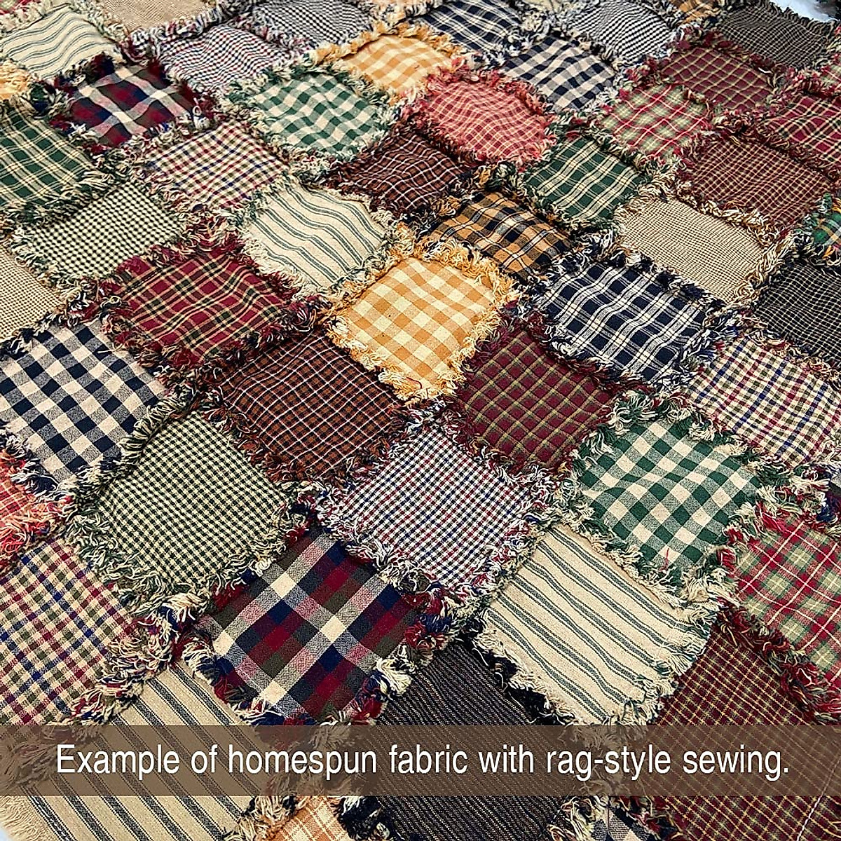 Timber Green 2 Cotton Homespun Plaid Fabric by JCS - Sold by The Yard