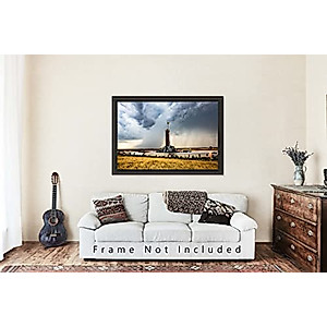 Oil Rig Photography Print (Not Framed) Picture of Drilling Rig Derrick and Storm in Oklahoma Oil and Gas Wall Art Oilfield Decor (4" x 6")