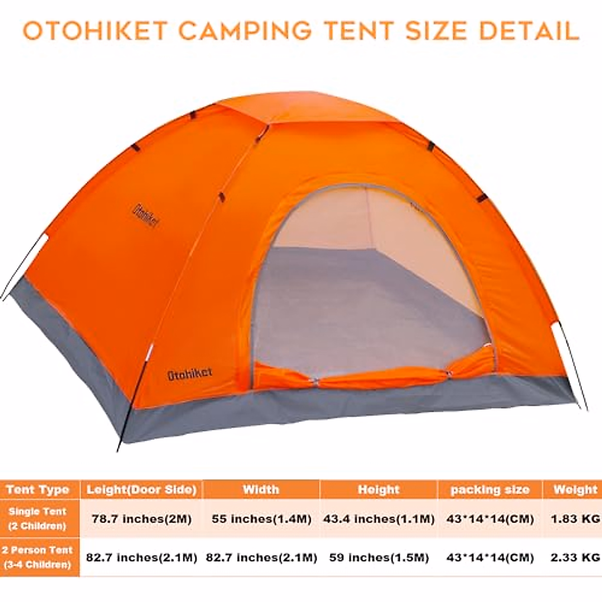 Otohiket Single Camping Tent Waterproof Backpacking Tent for 1 Person Lightweight Portable Dome Tent with and Carrying Bag for Outdoor Hunting Hiking