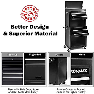 ARLIME 6-Drawer Rolling Tool Chest, Tool Storage Cabinet W/ Sliding Drawers, Detachable Top Box & Locking System, Removable Toolbox Organizer for Garage & Warehouse (Black)