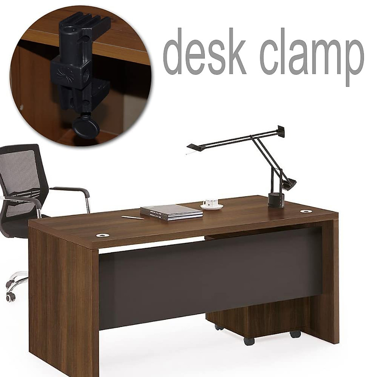 YILUXIANGYANG 2 Pcs Desk Clamp Work Light Mounting Bracket Heavy-duty Plastic Table Mounting Clamp for Desk Lamp, Magnify Lamp, Tablet Holder, Etc