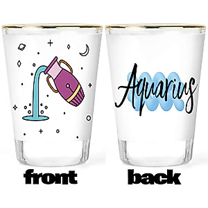 Zodiac Shot Glasses - Aquarius Shot Glass - Aries Shot Glass - Cancer Shot Glass - Capricorn Shot Glass - Gemini Shot Glass - Leo Shot Glass