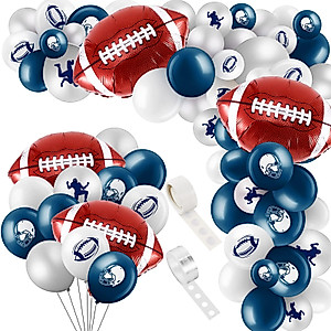 96 PCS Cowboys Birthday Party Decorations Football Birthday Party Decorations Navy Blue Birthday Balloons Football Balloons Football Foil Party Balloons for Sports Fans Party Supplies