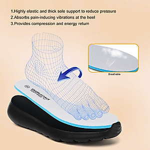 Grand Attack Walking Tennis Shoes for Women-Non Slip On Breathable Mesh Sneakers,Comfort&Lightweight Soft Sole,for Food Service Yoga,Driving, Travel Black Size 8.5