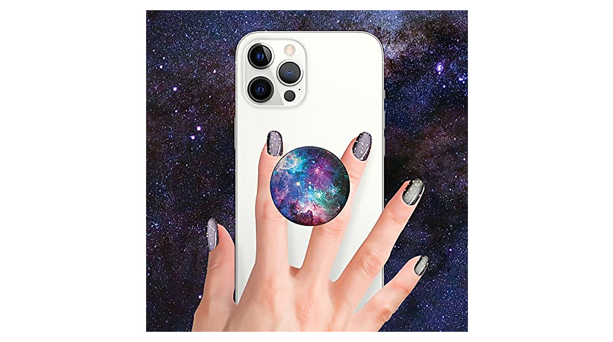 Foldable Cell Phone Stand & Grip for Smartphones & Tablets - Nebula Galaxy